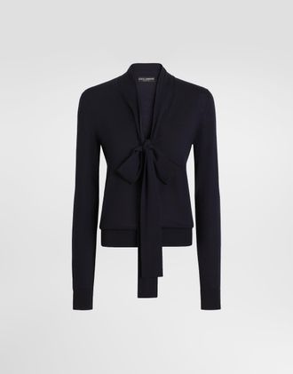 Dolce & Gabbana Pullover Aus Schurwolle - Frau Strickwaren Blau 42