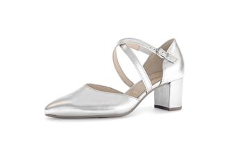 Gabor Damen Riemchen Pumps, Frauen Absatzschuhe,st&ouml;ckelschuhe,Spangenpumps,Mary-Jane,bequem,geschlossen,high Heels,Heels,Silber,37.5 EU / 4.5 UK