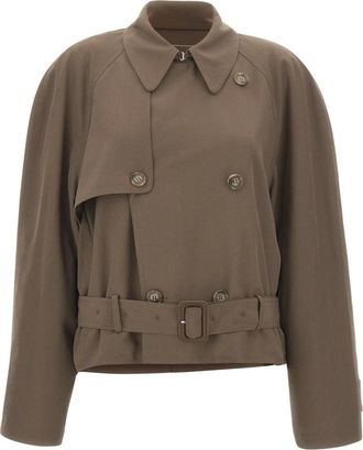 Maison Margiela Femme, Vestes, Brun, Taille: 34 FR Veste oversize en laine m&eacute;lang&eacute;e