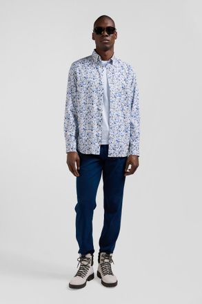 Eden Park Chemise En Popeline De Coton Pima &Eacute;crue Microimprim&eacute; Floral Coupe Regular