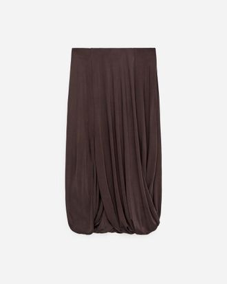 Arket Viskoserock Mit Draperie -Braun