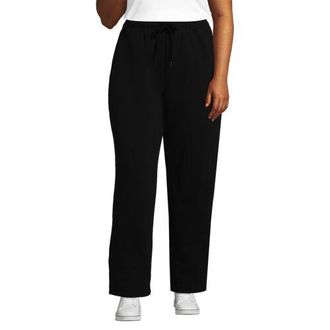 Lands End Jogginghose mit geradem Bein SERIOUS SWEATS, Damen, Gr&ouml;&szlig;e:48-50 plus, Schwarz, Baumwoll-Mischung/Polyester-Mischung, by Lands End