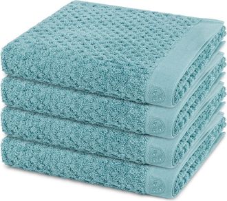 ROSS Harmony 4er Set Handt&uuml;cher - 50x100 cm, Walkfrottee 520 g/m&sup2;, 100% Baumwolle - Saugstark, Volumin&ouml;s & Weich, Hautfreundlich mit Eleganter Saum-Sticker