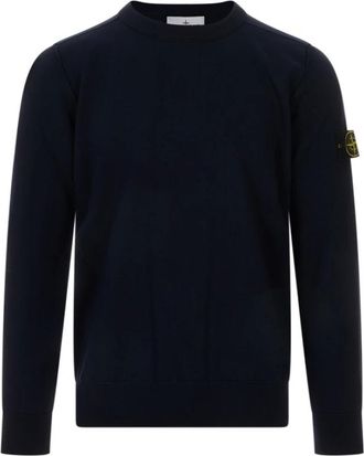Stone Island Homme, Pulls, Bleu, Taille: S Pull ras du cou avec coutures &agrave; bords roul&eacute;s