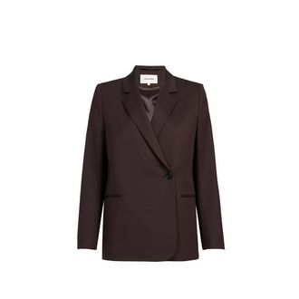 Saison 1865 Veste col tailleur en laine m&eacute;lang&eacute;e