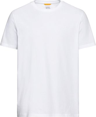 Camel Active Herren Basic Kurzarm T-Shirt mit Rundhalsausschnitt aus Reiner Baumwolle Wei&szlig;, Menswear-L