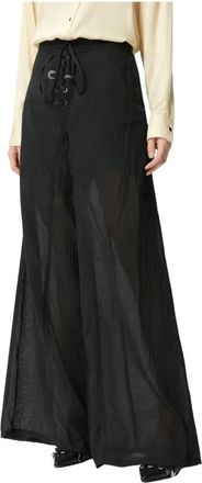 Pinko Pinko, Femme, Pantalons, Noir, Taille: 36 FR Cabras Wide Pantalons