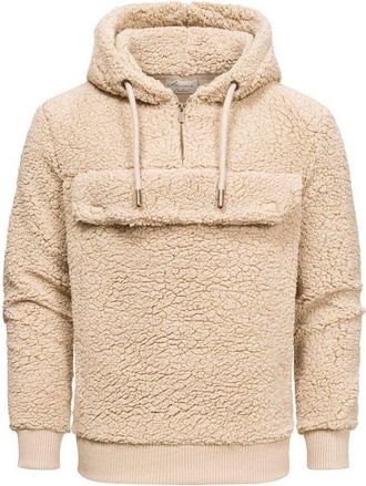 Amaci & Sons Kapuzenpullover RUXTON Windbreaker mit Teddyfell Herren Teddy Sweatjacke Plüsch Hoodie Pullover Windbreaker