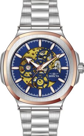 Invicta Objet D Art 70009 Herrenuhr - Automatikwerk - Stahl mit blauem Zifferblatt - 43 mm