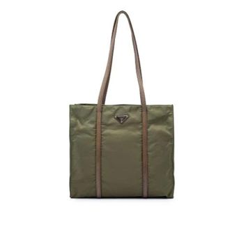 Prada Sac cabas en nylon Pre-owned - Femme - Pre-owned - Vert - Taille: ONE Size
