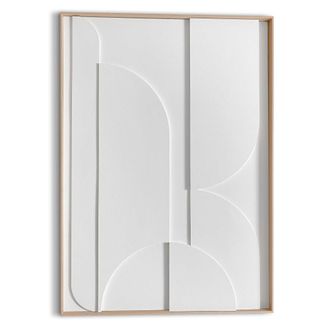 Reinders Relief Wandbild, Puzzeled, Wohnzimmer, Poster, Wanddeko, Room Decor, MDF,Pflaster, Weiß, 70x50cm