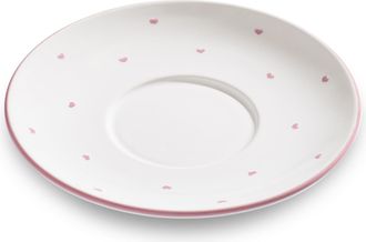 Gmundner Keramik Herzerl Rosa Geschirr, Unterteller Teetasse Maxima (&Oslash;18cm), handgemacht in &Ouml;sterreich