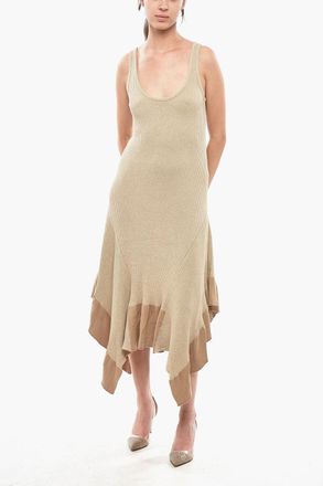 Stella McCartney Fitted Sleeveless Dress COLLAPSING with Asymmetric Flared Hem Stella McCartney