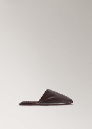 Mango Chaussons ouverts &agrave; larri&egrave;re effet cuir marron - Femme - 36 - MANGO