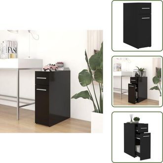 vidaXL Vidaxl - Armoire dapothicaire Noir 20x45,5x60 cm Bois ding&eacute;nierie - Armoire Dapothicaire - Meuble Rangement - Rangement Cuisine - Organisation