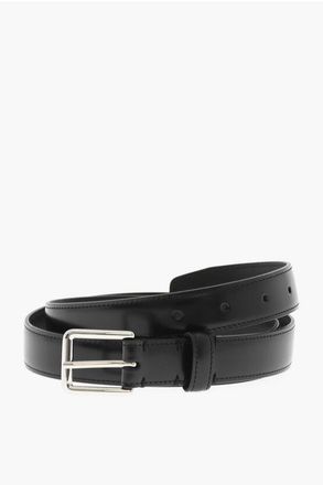 Dsquared2 Leather Belt with Silver Buckle 25mm size 100
