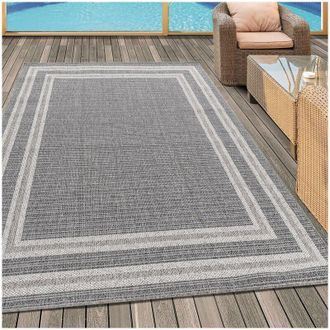 Allotapis Collection Tapis extérieur et intérieur plat Ruba Gris 80x150
