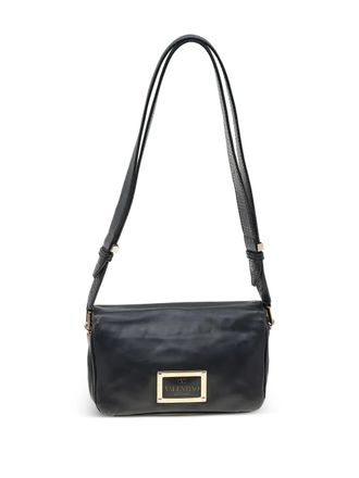 Valentino Garavani sac port&eacute; &eacute;paule en cuir &agrave; plaque logo - Noir