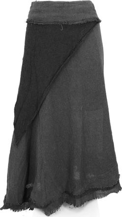 Guru Shop Nat&uuml;rlicher Goa Wickelrock, Hippie Lagenrock, Boho Rock, Mittelalterrock - Schwarz, Damen, Baumwolle