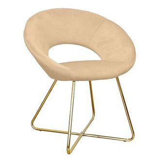 Gardenia Vellutino Sessel rund London Sand, Wildleder, 65 x 59 x 74 cm