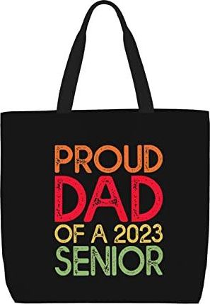 Generic Sac Fourre-Tout Fier Papa DUn Dipl&ocirc;m&eacute; De La Promotion 2023 Sac Enfant R&eacute;utilisable Avec Poign&eacute;es Sacs &Agrave; Main, Pour Tous Les Jours, Femmes, Burea, Fill