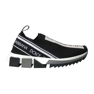 Dolce & Gabbana Schwarze Slip-On Sneakers Sorrento Stil - - Shoes - Damen - Schwarzk - 39 1/2 EU