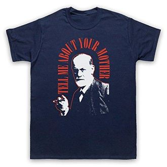 My Icon Art and Clothing Sigmund Freud Tell Me About Your Mother T-Shirt des Hommes, Bleu Fonce, Medium