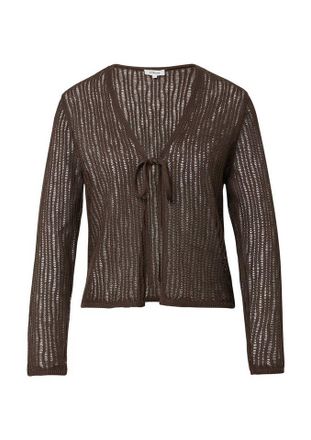 s.Oliver Cardigan Strickjacke Luftiger Cardigan aus Leinenmix mit Ajourmuster