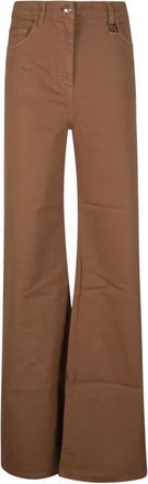 Elisabetta Franchi Femme, Pantalons, Brun, Taille: W27 Denim Palazzo Pantalons