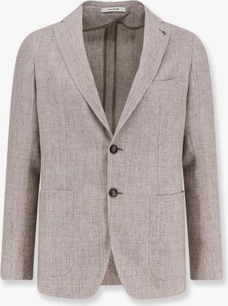 Tagliatore Single-breasted linen and virgin wool blazer - TAGLIATORE - gender_Man