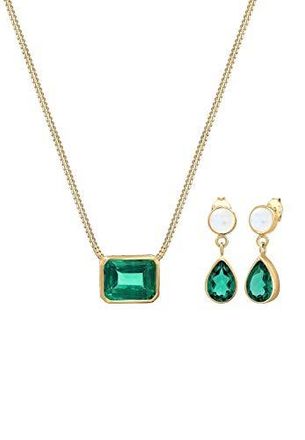 Elli PREMIUM Ovale Rond Cercle Rectangle Geo Classique Quartz Pierre de Lune 925 Argent