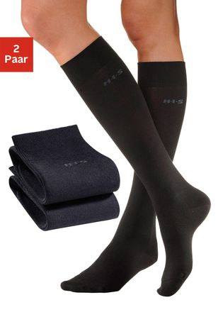 H.I.S Kniestrümpfe H.I.S, Damen, Gr. 39-42, schwarz, Baumwolle, Elasthan, Polyamid, meliert, elastisch, Socken, mit Komfortbündchen, Topseller