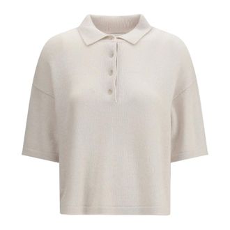 Allude Pull col polo &agrave; manches courtes - Homme - Tops - Beige - Taille: S