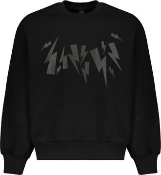 Neil Barrett Homme, Sweatshirts et sweats &agrave; capuche, Noir, Taille: S Pull Ras du Cou avec Imprim&eacute; Graphique