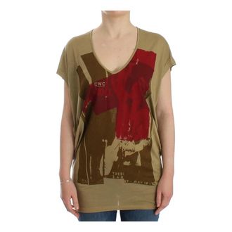 Costume National Gr&uuml;nes Print Kurzarm T-Shirt - - Tops - Damen - Gr&uuml;n - XL