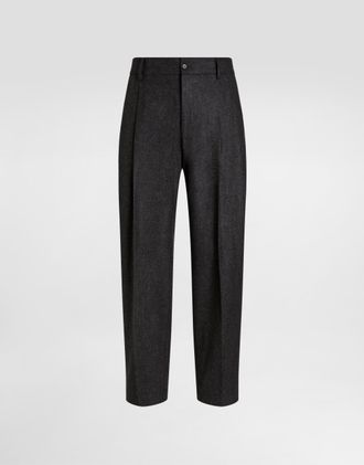 Dolce & Gabbana Wool Flannel Trousers - Mann Hosen Und Shorts Grau 54