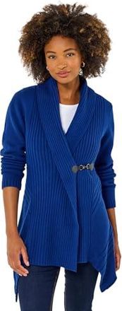 Joe Browns Cardigan asym&eacute;trique &agrave; Boucle &agrave; col ch&acirc;le pour Femme, Coupe r&eacute;guli&egrave;re, Bleu, Bleu Cobalt, 44