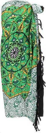 Guru Shop Sarong, Wandbehang, Wickelrock, Sarongkleid - Mandala/gr&uuml;n, Herren/Damen, Synthetisch, 160x115 cm
