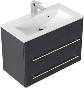 Magnolia Home Badm&ouml;bel Mars 700 SlimLine 70x36cm mit 2 SoftClose Schubladen grafit