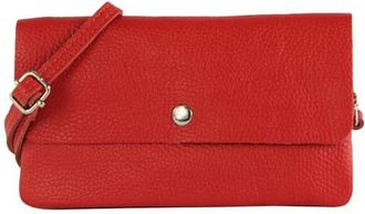 modamoda.de T257 - Sac &agrave; bandouli&egrave;re en cuir v&eacute;ritable petit fabriqu&eacute; en Italie, rouge signalisation, s