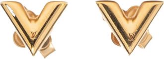 Louis Vuitton Ohrringe - Gold Plated Essential V Stud Earrings - Gr. unisize - in Gold - f&uuml;r Damen