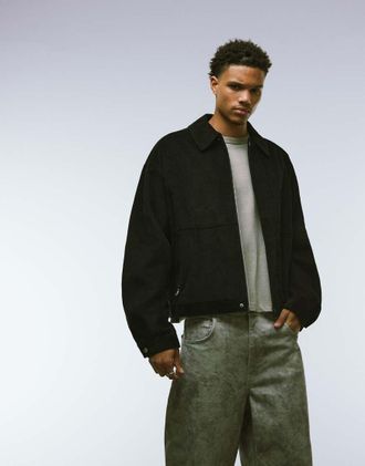 Asos Blouson Harrington en velours c&ocirc;tel&eacute; - Noir