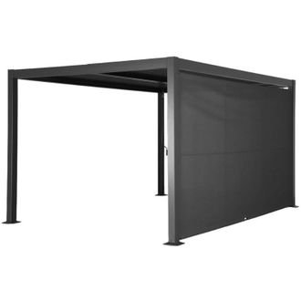 Sweeek Pergola bioclimatique aluminium et acier 4x3m + auvent 4m anthracite Palace