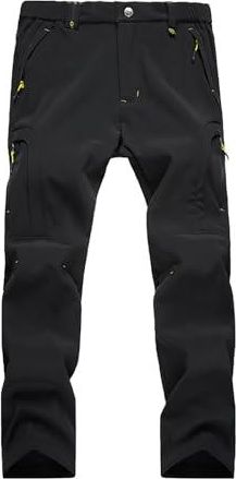 Generic Pantalon de randonnée thermique pour homme - Doublure en polaire - Imperméable - Softshell - Pantalon de marche chaud et épais - Pantalon de ski rembo