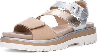 Ara Femme Malaga Sandale, Shell Sand Silver, 40 EU