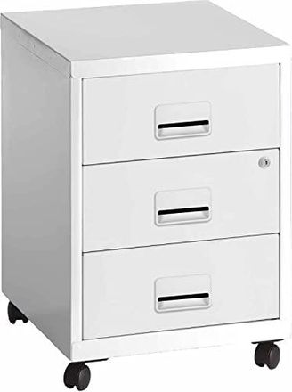 Pierre Henry Caisson de Rangement 3 tiroirs en Acier sur roulettes