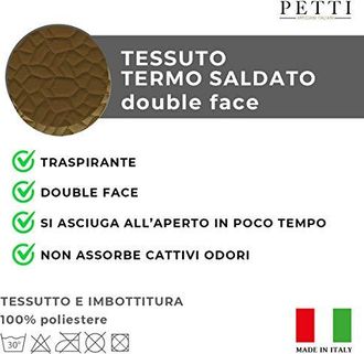 Petti Artigiani Italiani Ecksofa, Sofabezug mit Halbinsel, Sofabezug für 4-Sitzer mit Insel Links, Sofabezug mit Chaiselongue, Zabrato, 100% Made in Italy