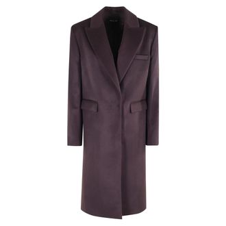 Federica Tosi Aubergine Kaschmir Mantel mit Taschen - - Coats - Damen - Braun - M