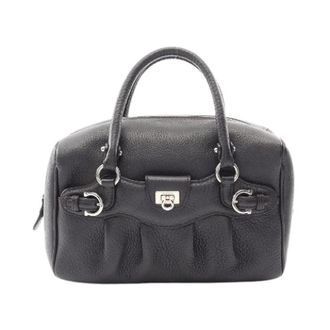 Ferragamo Pre-owned Gancini Leder Handtasche - - Pre-owned - Damen - Schwarzk - ONE SIZE