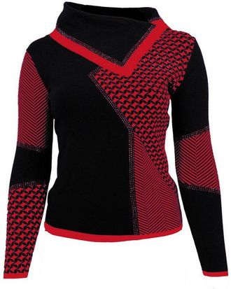 Passioni Strickpullover im Fischgräten- und Sternmuster